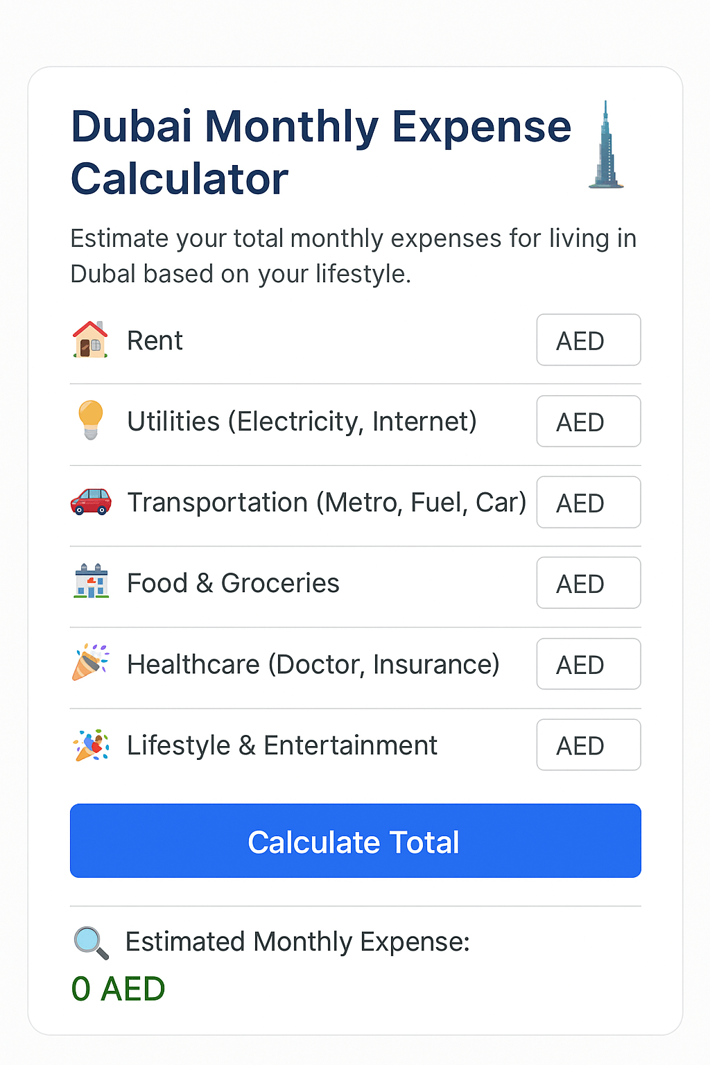 Dubai Cost of Living Calculator 2025 | Complete Guide